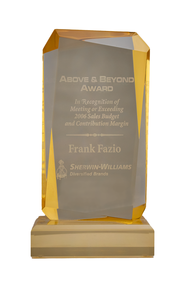 Gold Faceted Rectangle Acrylic Award – Gino's Awards, Inc.