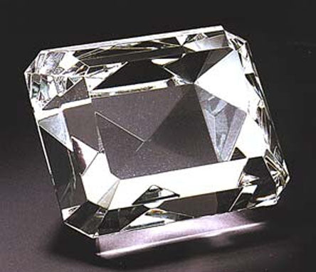 Glass Emerald Cut Diamond Paperweight – Gino's Awards, Inc.