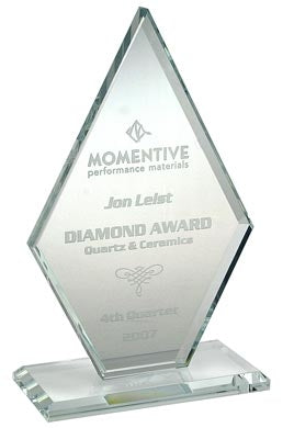 Clear Clipped Glass Diamond Award – Gino's Awards, Inc.