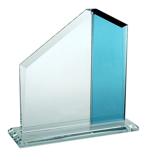 Clear & Blue Glass Panel Award, 8.25" – Gino's Awards, Inc.