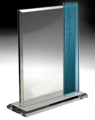 Clear & Blue Glass Rectangular Panel Award – Gino's Awards, Inc.